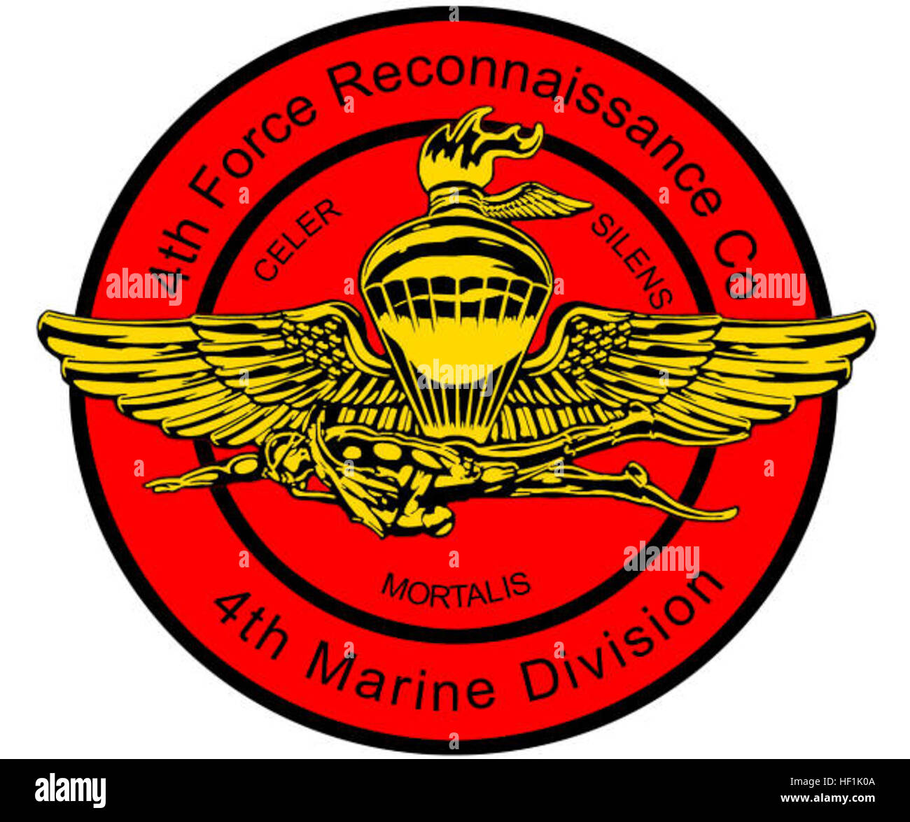 The 4th Force Reconnaissance Company insignia represents a U.S. Marine ...