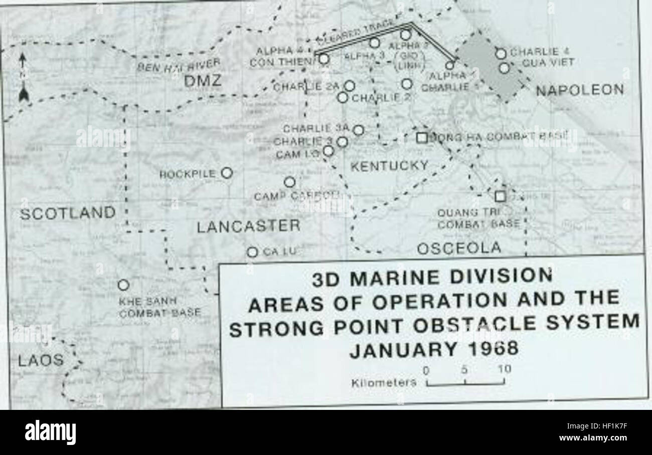 3rd Marines Divisions area of operations and the strongpoint obstacle ...