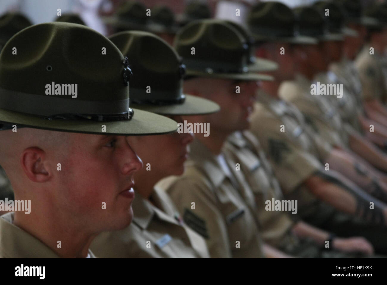 Graduates from Drill Instructor School Class 2-11at the Marine Corps ...