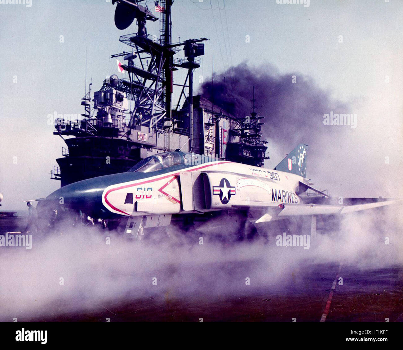 RF-4B on cat USS Midway 1976 Stock Photo - Alamy