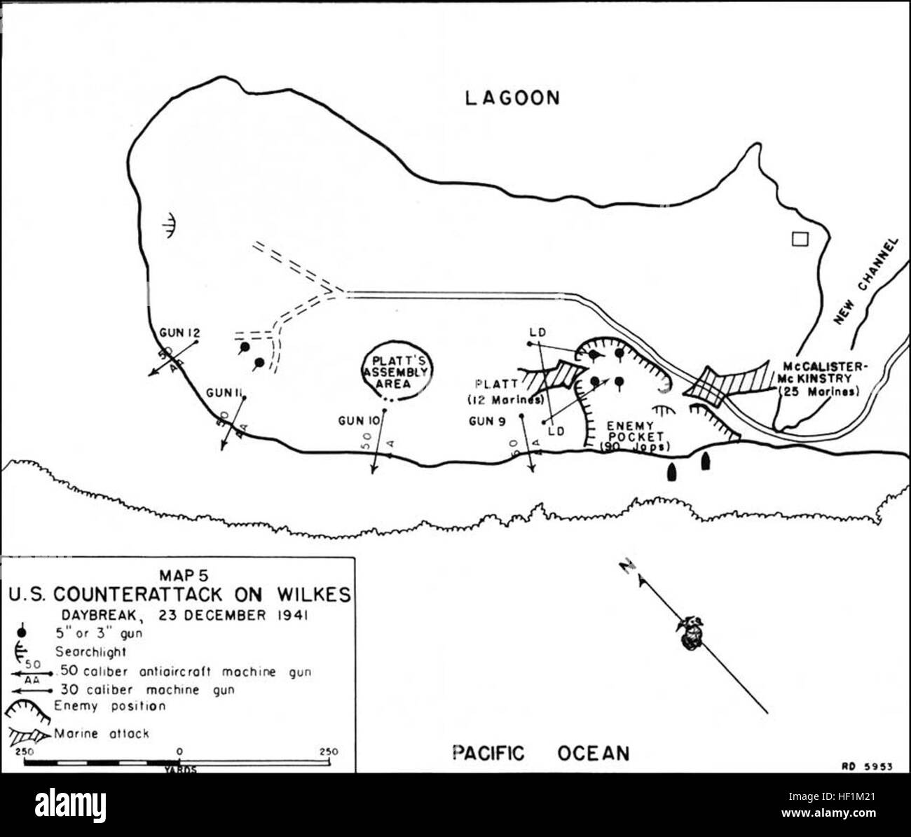 Wake Island US counterattack Wilkes 23 Dec 1941 Stock Photo - Alamy