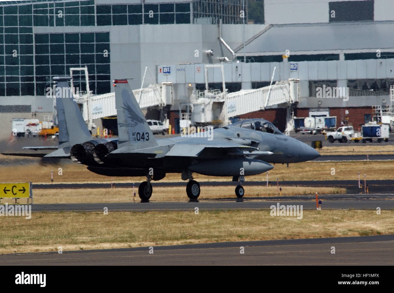 F-15A 123rd FS Oregon ANG at Portland 2003 Stock Photo - Alamy