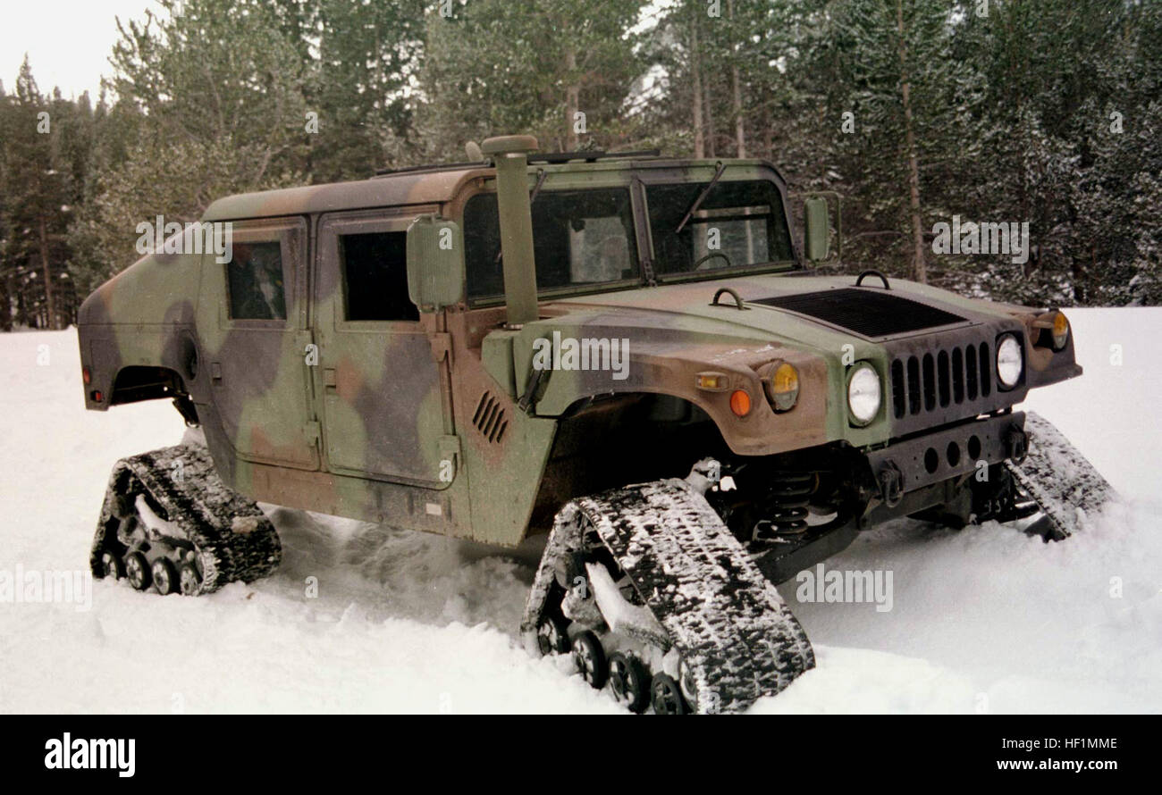 970208-M-8708Y-001 A test Humvee, equipped with four separate tracks ...