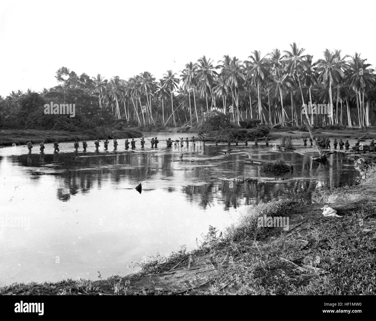 United States Marines patrol on Guadalcanal in August 1942 United ...