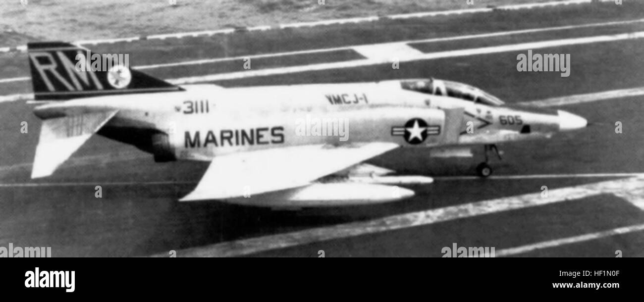RF-4B Phantom VMCJ-1 on USS Midway (CVA-41) 1974 Stock Photo - Alamy