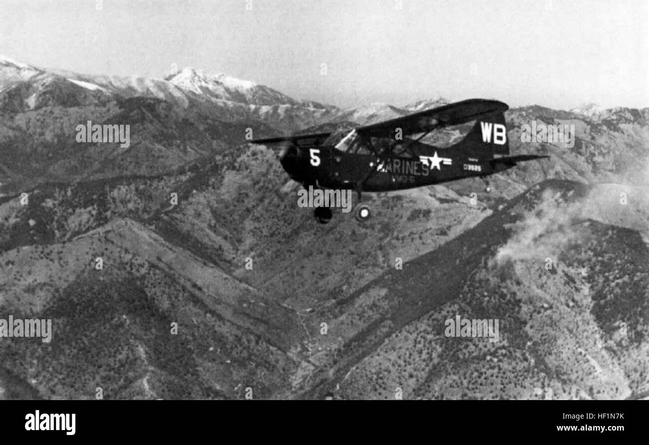 VMO-6 OY-1 over Korea c1950 Stock Photo - Alamy