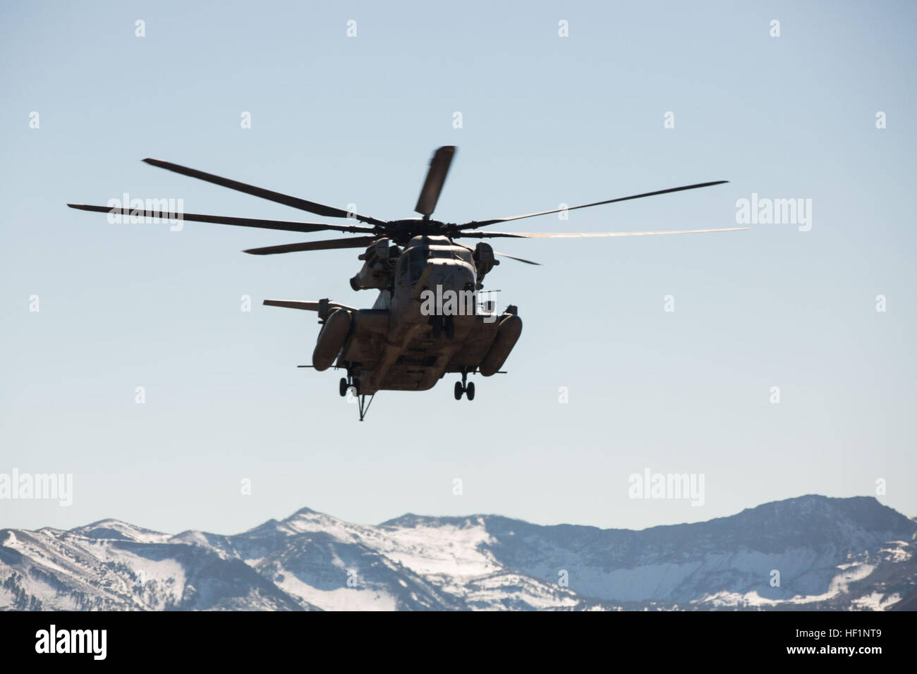 A U.S. Marine Corps CH-53E Super Stallion transport helicopter with ...