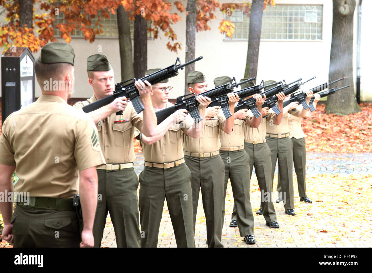 A U.S. Marine Corps rifle detail with Marine Corps Forces Europe and ...