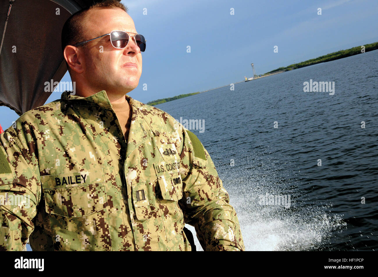 Coast Guard Lt. Craig Bailey, operations officer with Port Security ...