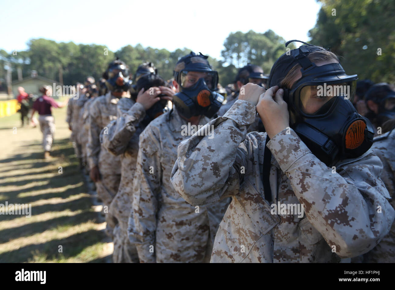 Recruits of Papa Company, 4th Recruit Training Battalion, adjust their ...