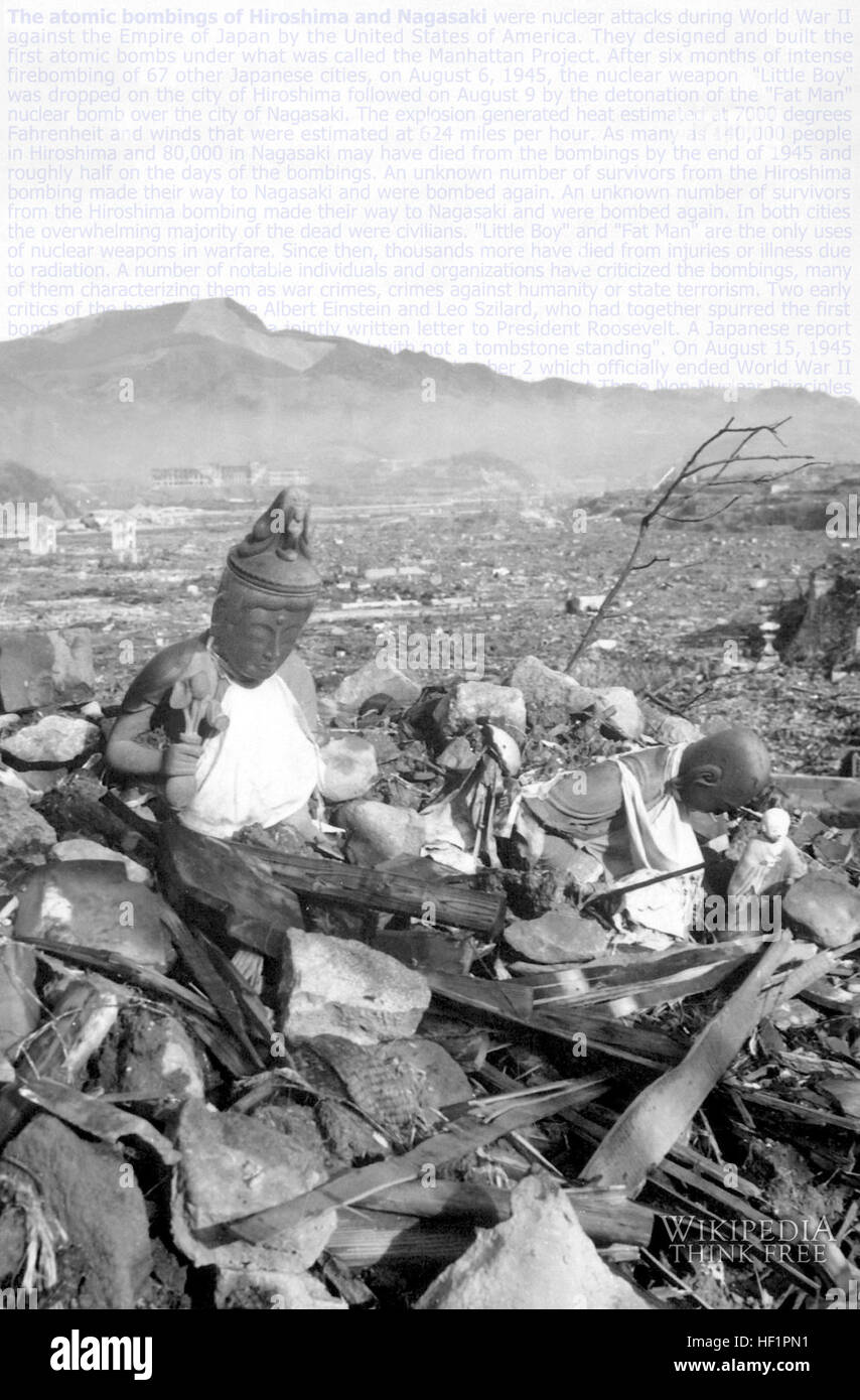Nagasaki temple destroyed poster Stock Photo - Alamy