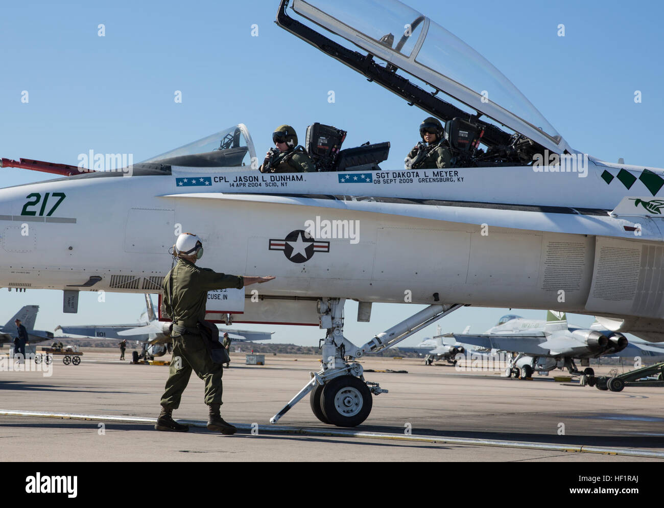 A plane captain with Marine Fighter Attack Training Squadron 101 ...