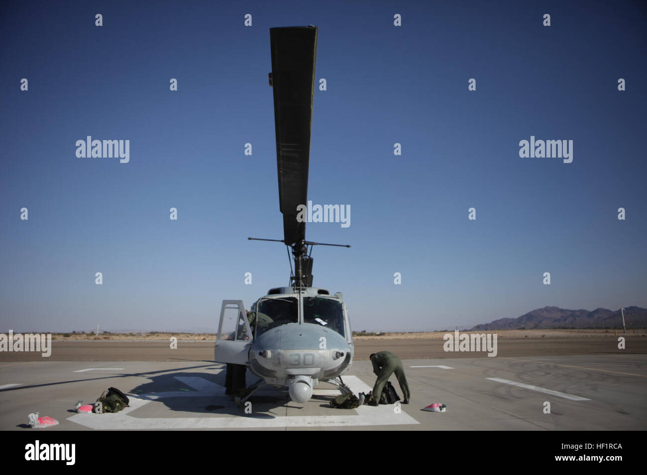 Marines of Light Attack Helicopter Squadron 773 prepare for a flight ...
