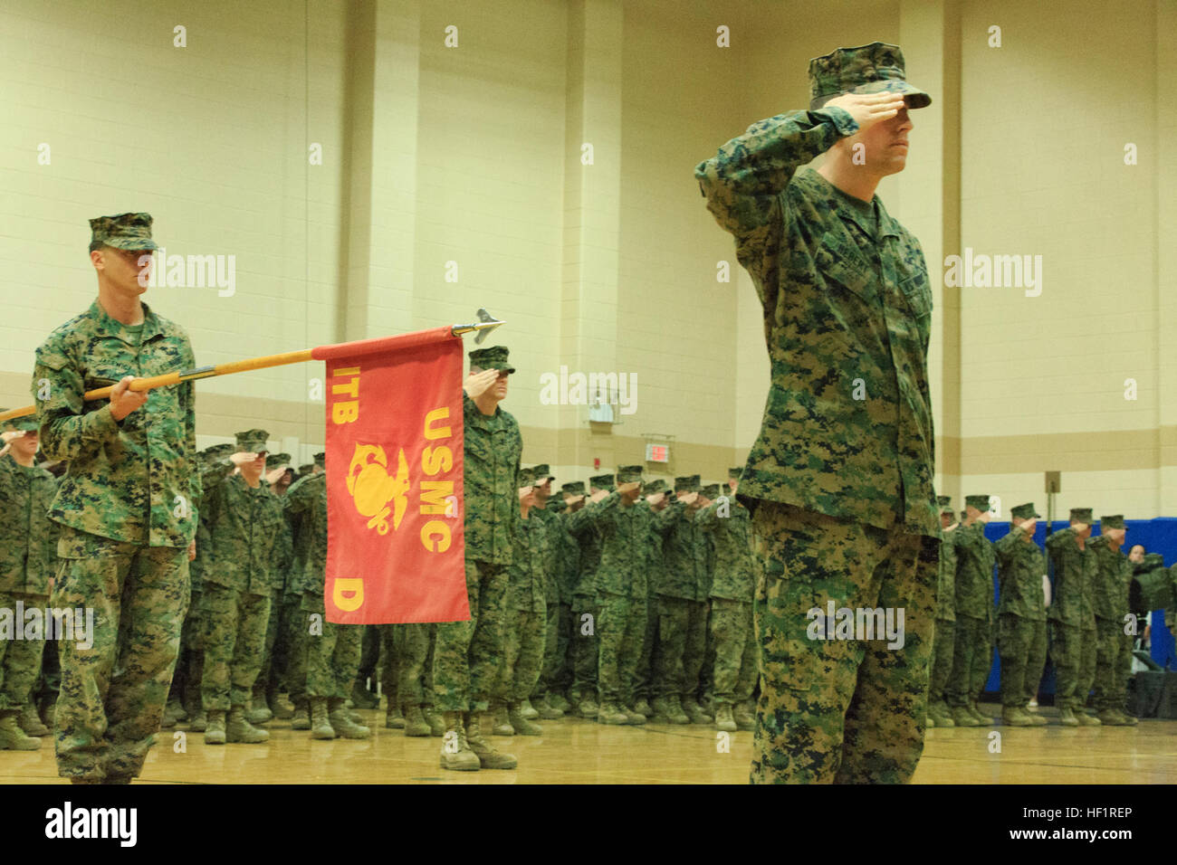 Students and staff of Delta Company, Infantry Training Battalion ...