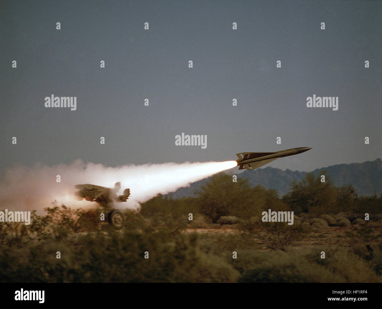 An MIM-23 Hawk surface-to-air missile is fired during a demonstration ...