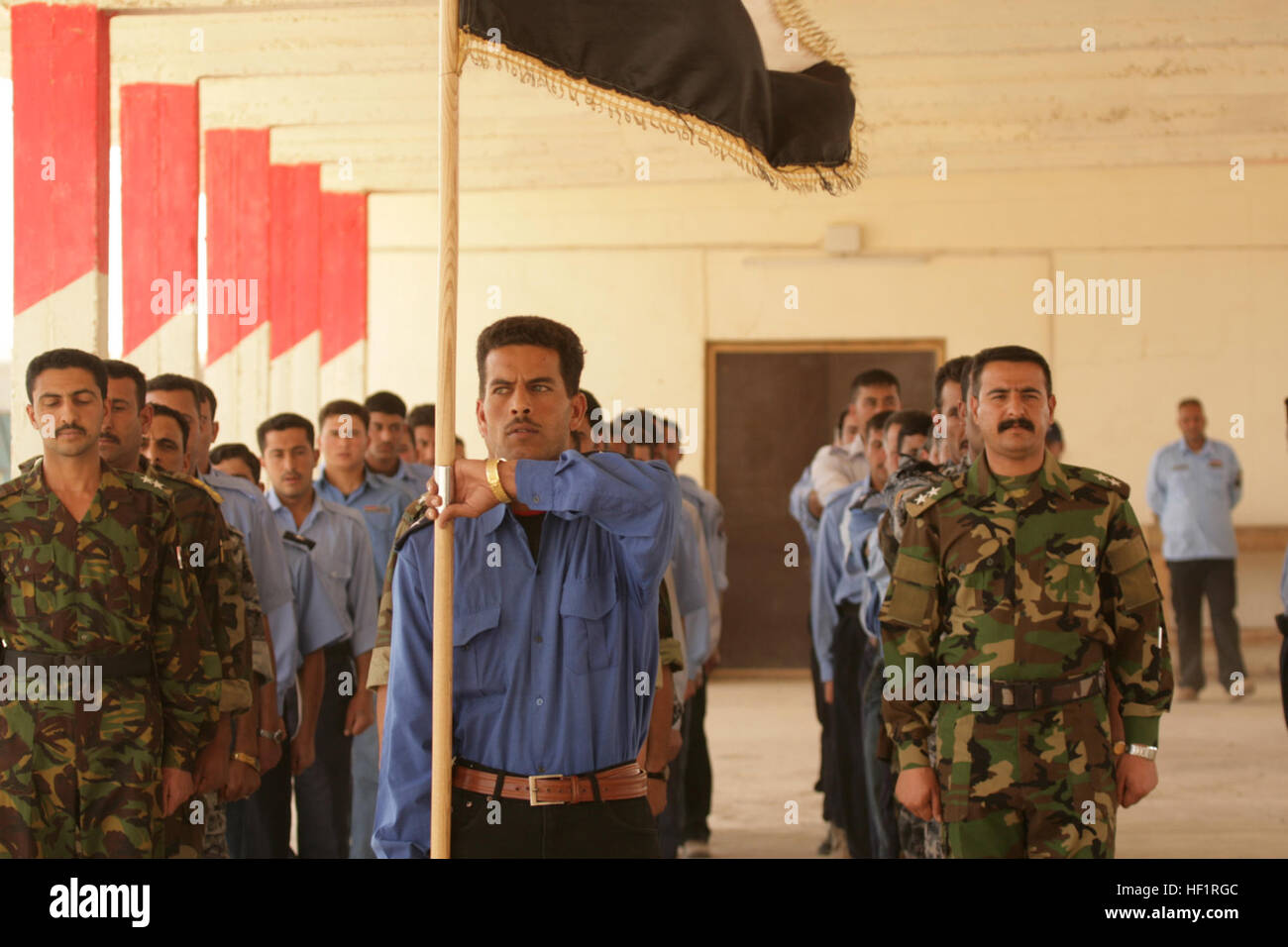 Iraqi Police stand in a formation at the IP Officer and Non ...