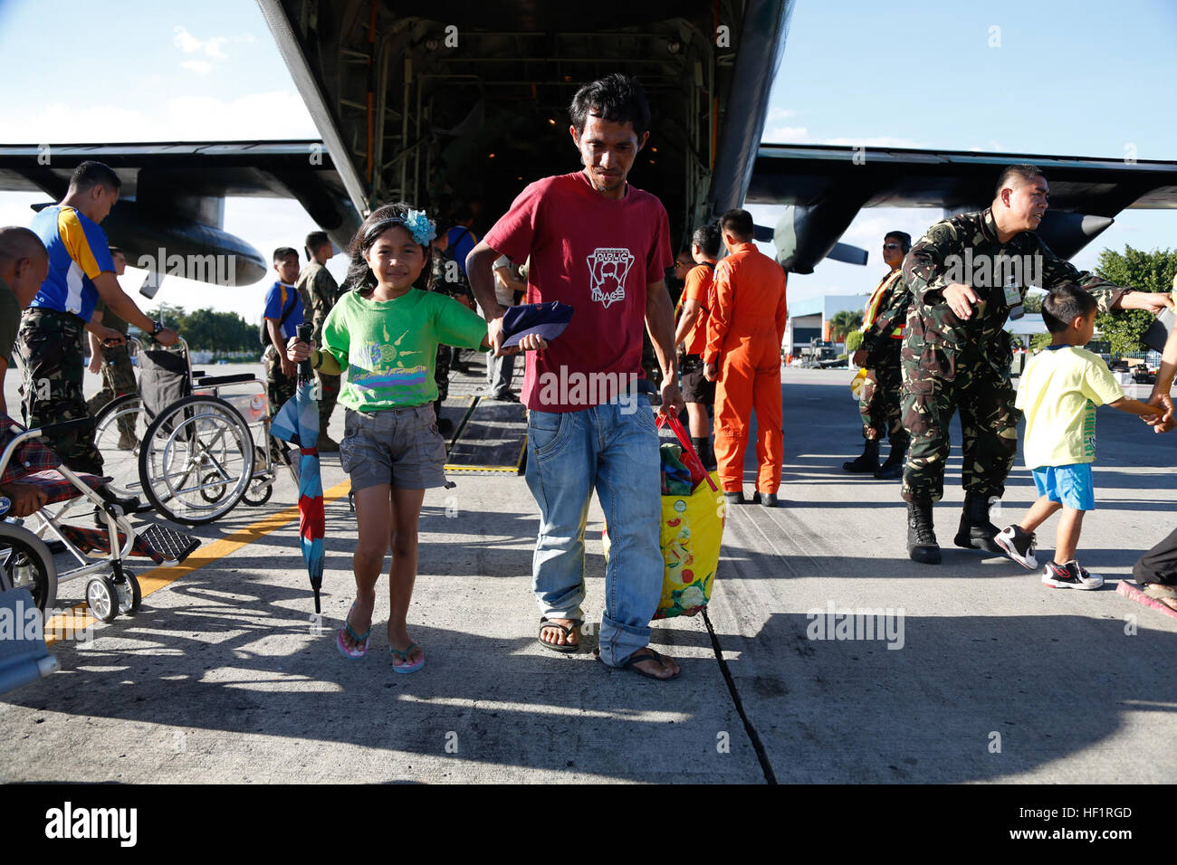 Survivors of Typhoons Haiyan and Yolanda arrived at Villamor Airbase ...
