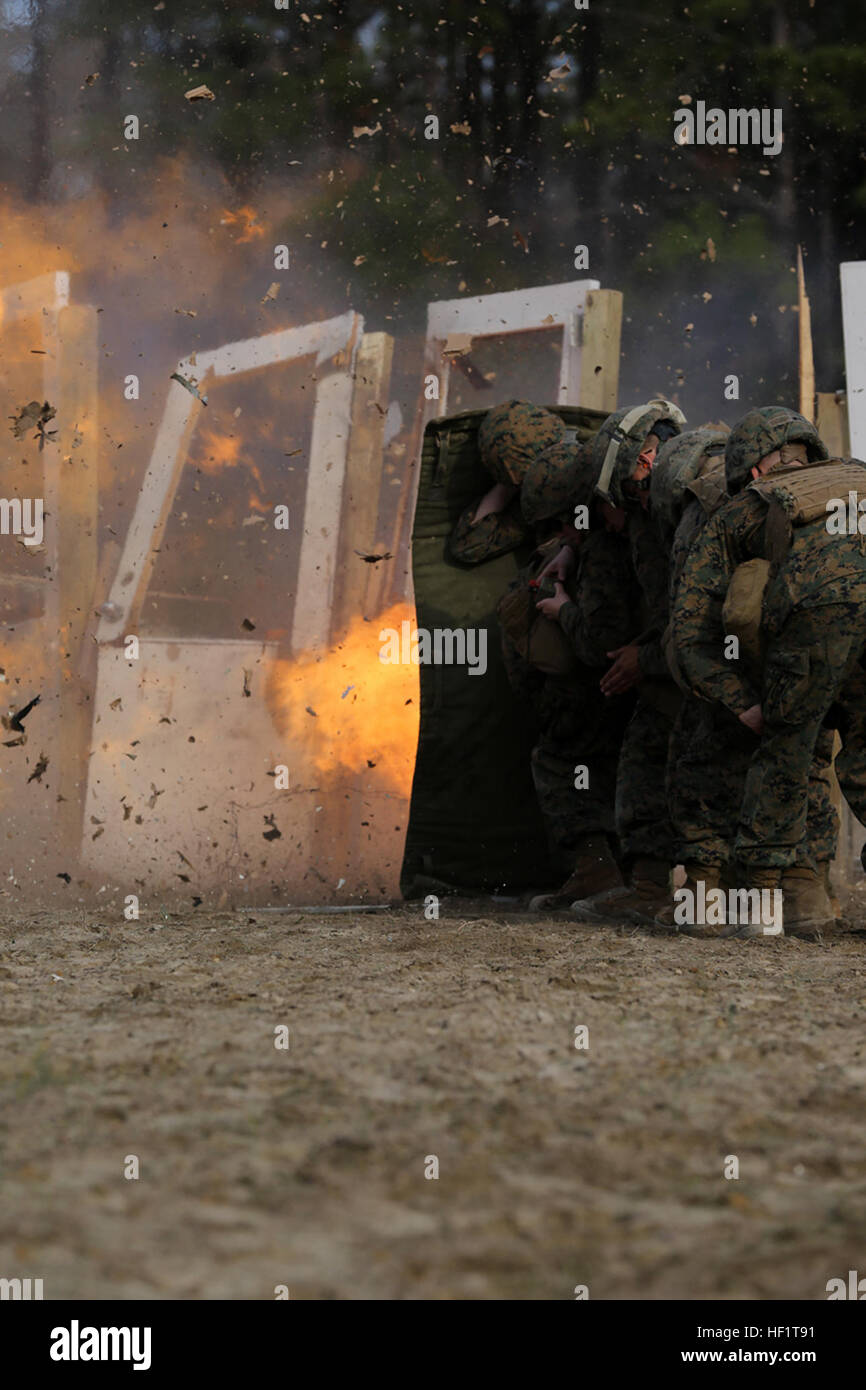 Marines and Sailors with Marine Wing Support Squadron 271 cover ...
