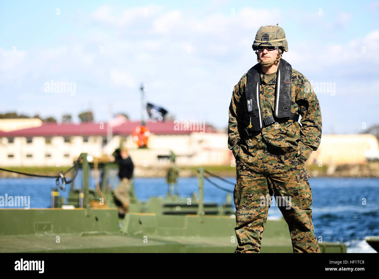 U.S. Marines conduct rafting operations using improved ribbon bridges ...