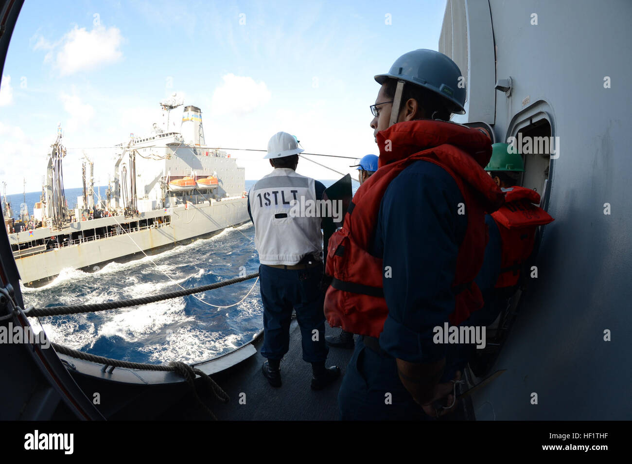 Sailors aboard the amphibious transport dock USS Mesa Verde (LPD 19 ...