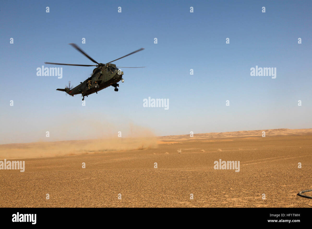 A British Sea King MK4 prepares to land in Helmand province ...