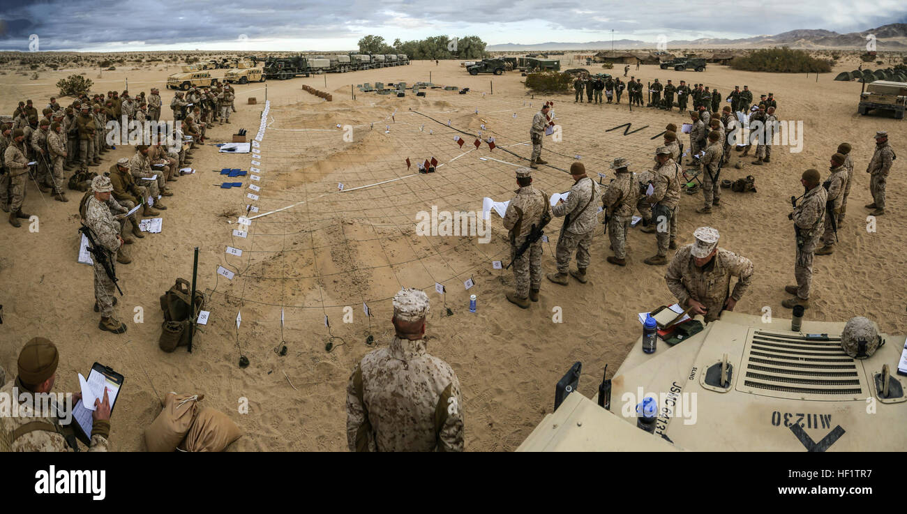 Marines observe an operations brief aboard Marine Corps Air Ground ...