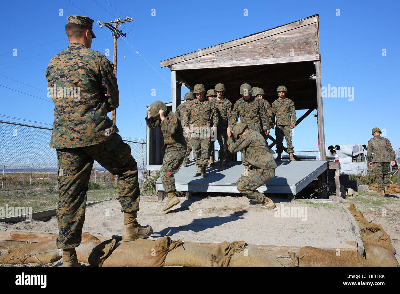 Marines from 1st Air Delivery Platoon, Landing Support Company, Combat ...