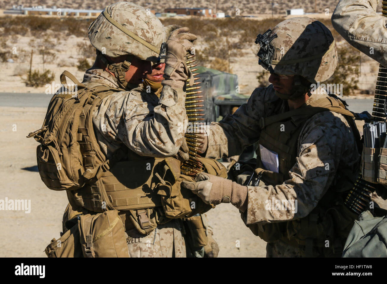 U.S. Marines with Bravo Company, 1st Battalion, 5th Marines prepare to ...