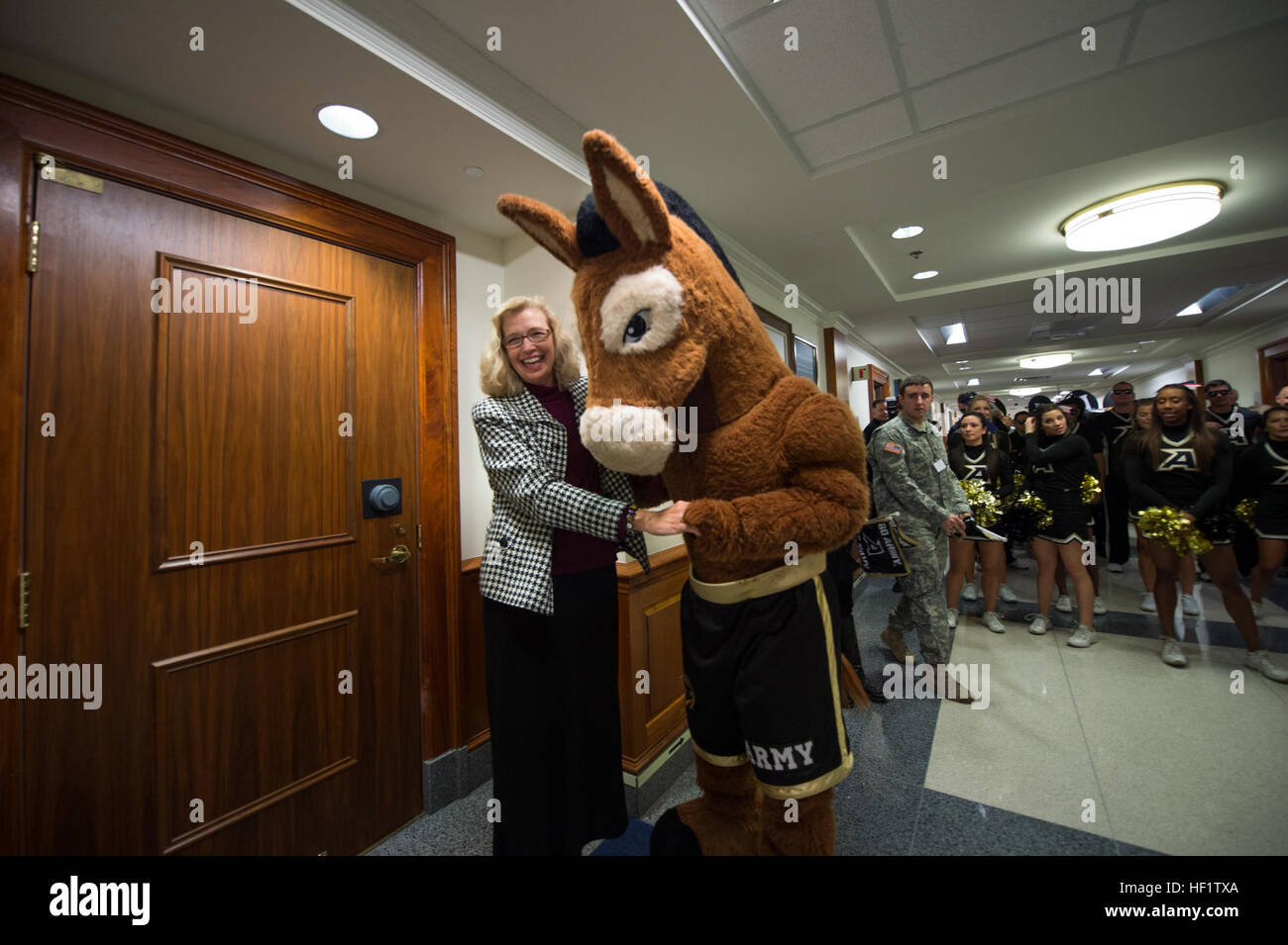Acting Deputy Secretary of Defense Christine H. Fox hugs the Army ...