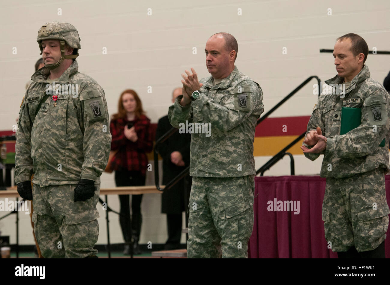 U.S. Army Col. John Boyd (center) and Lt. Col. Jason Pelletier (right ...