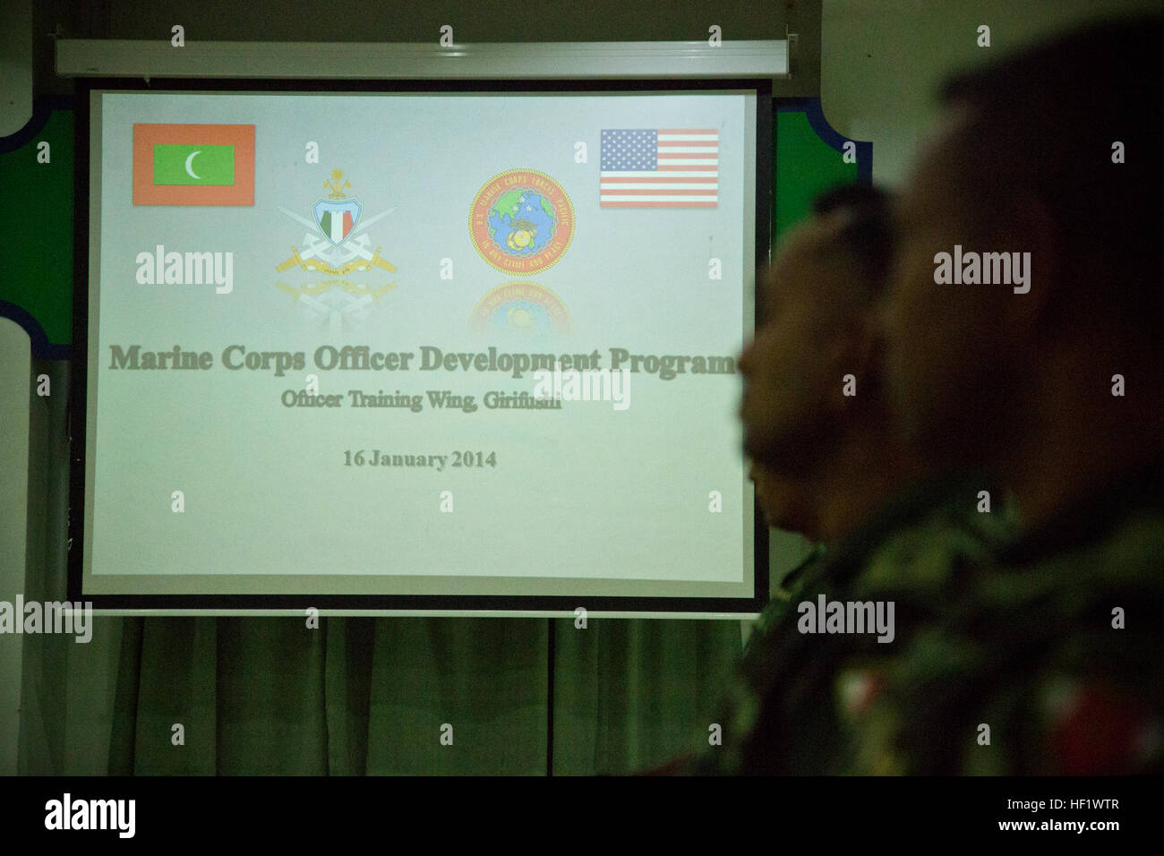 Members of the Maldives National Defense Force attend a ceremony Jan ...