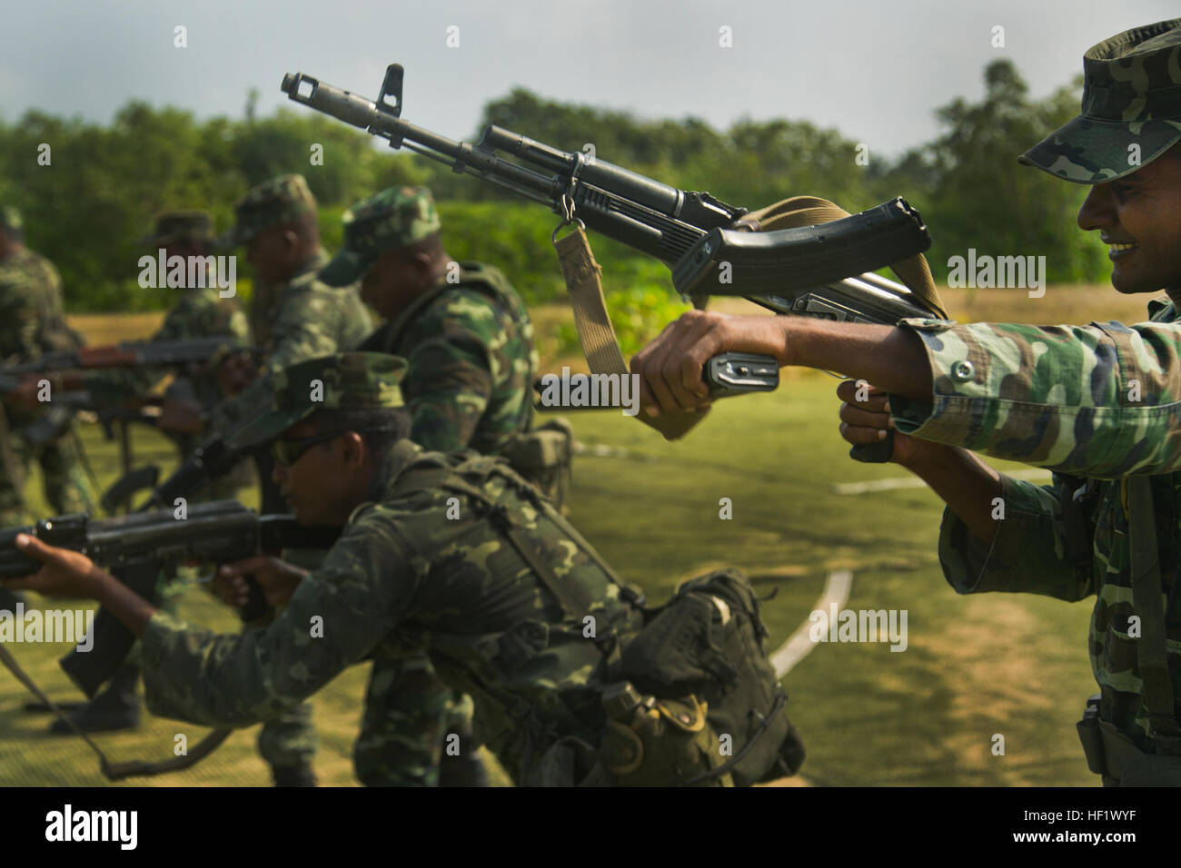 Maldivian marines practice tactical reloads after a class given by U.S ...