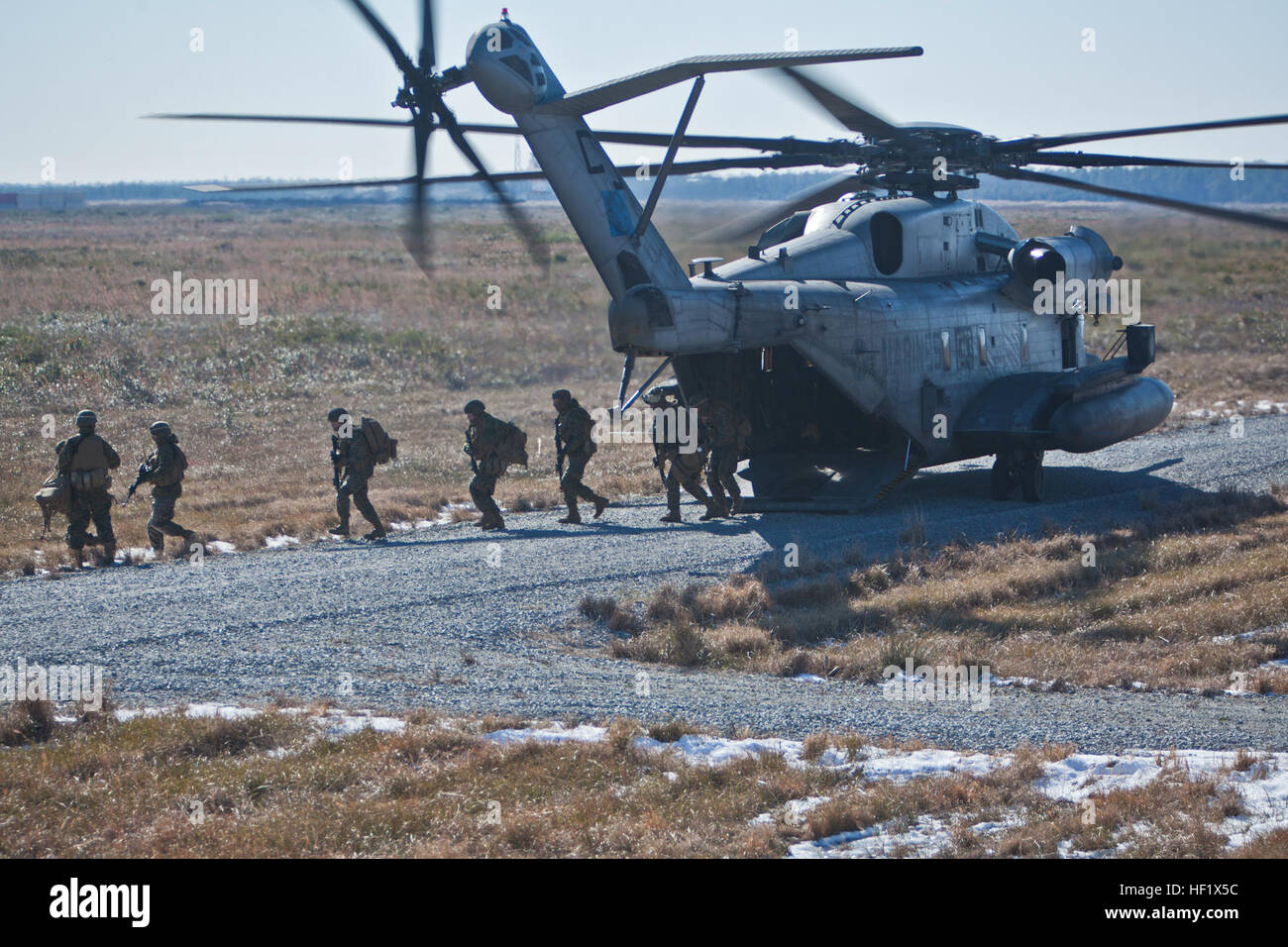 U.S. Marines with Kilo Company, 3rd Battalion, 6th Marine Regiment off ...