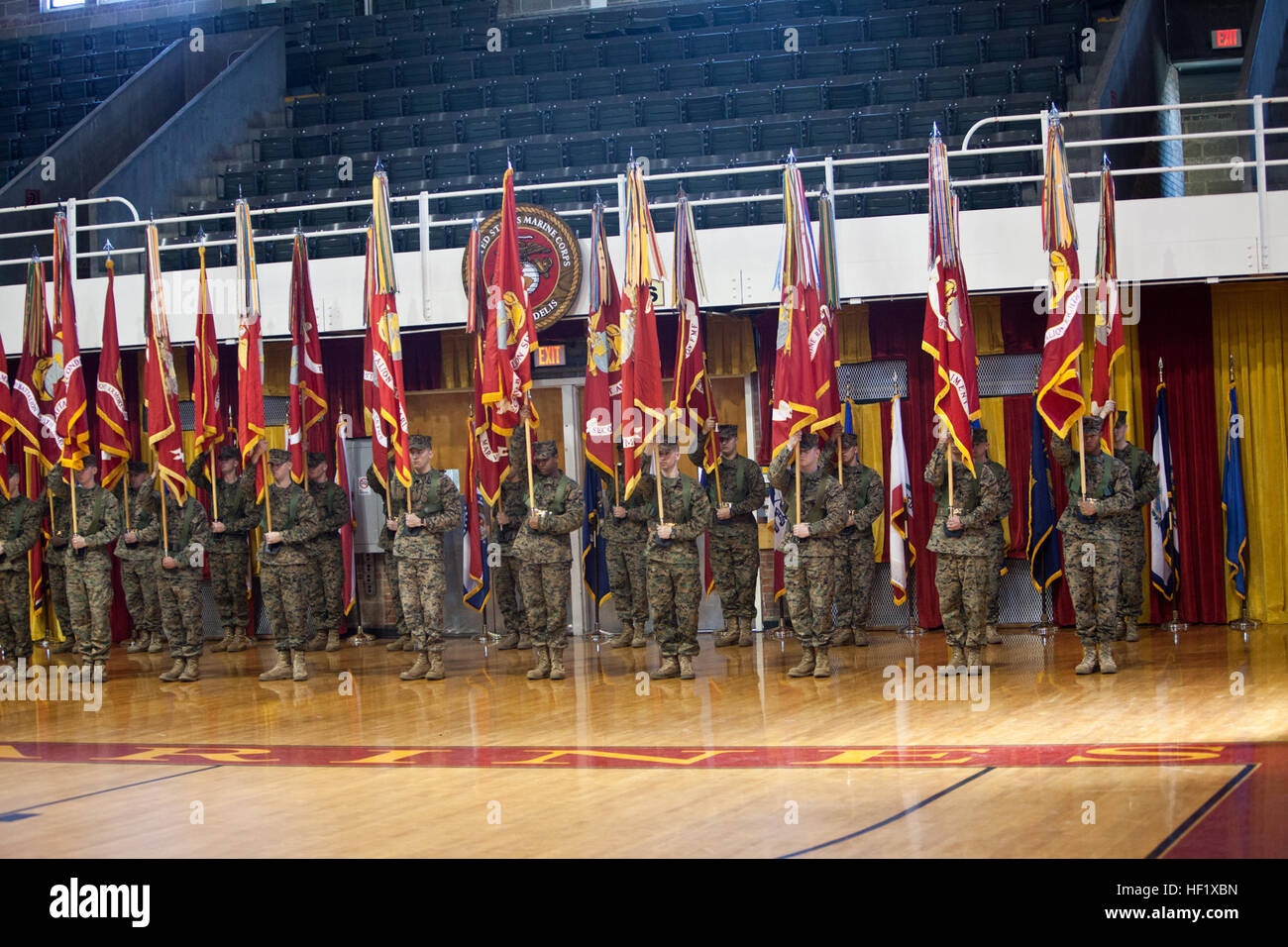 The Color Guards of 2nd Marine Division (2nd MarDiv) present the Colors ...