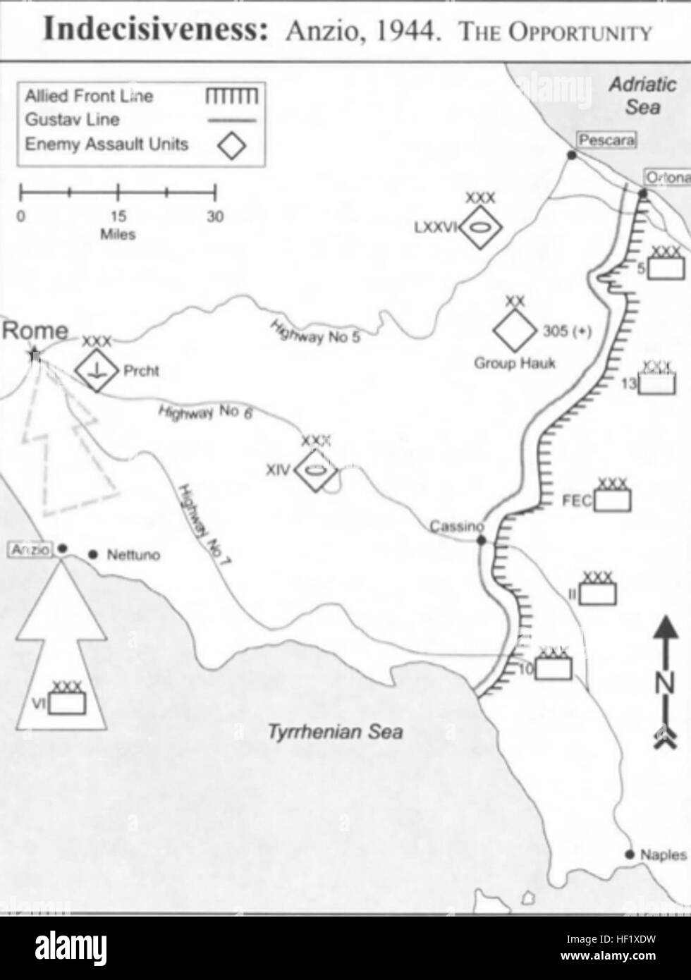 Map of Anzio USMC Stock Photo - Alamy
