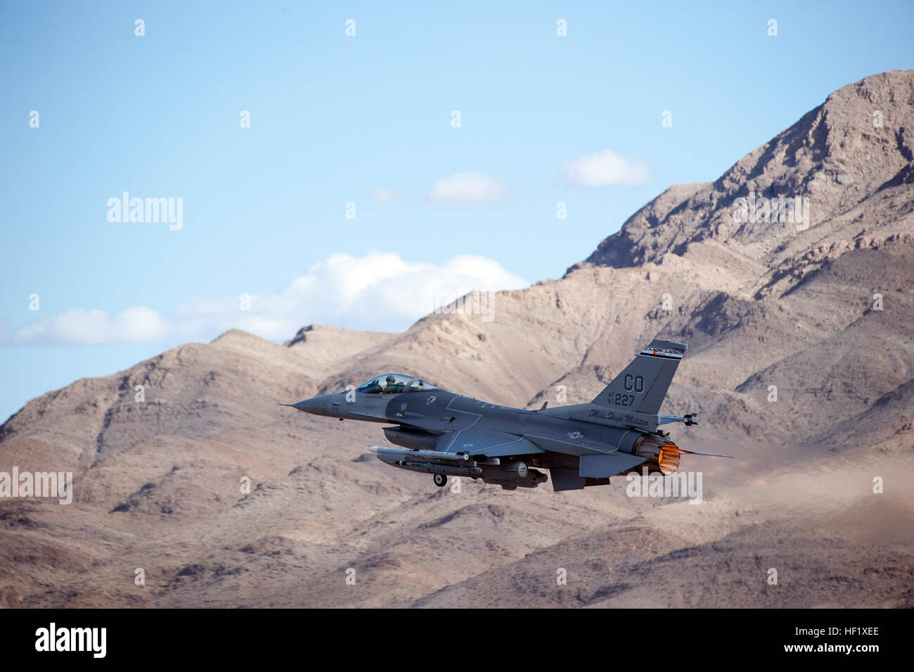 A U.S. Air Force F-16 Fighting Falcon aircraft attached to the 120th ...