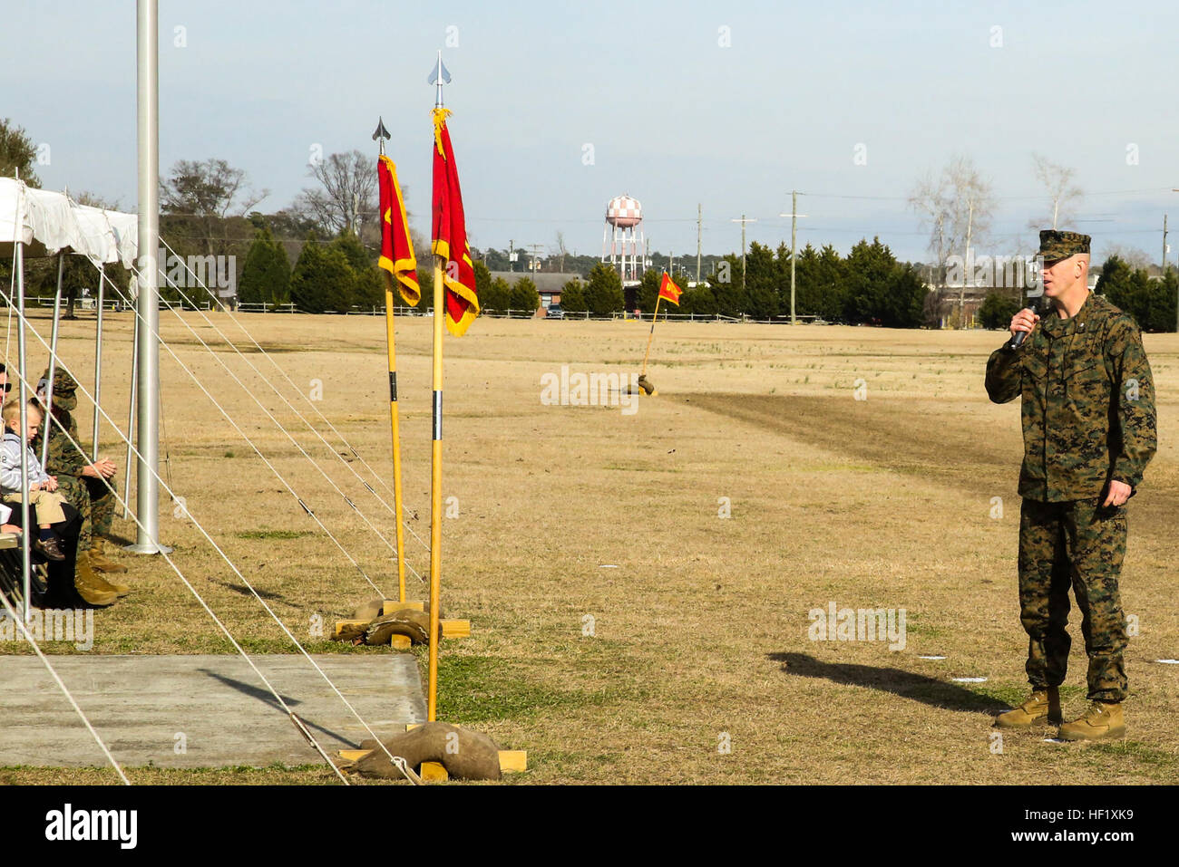 Marine Corps Base Camp Lejeune, N.C.Colonel Tim powers makes a speech ...