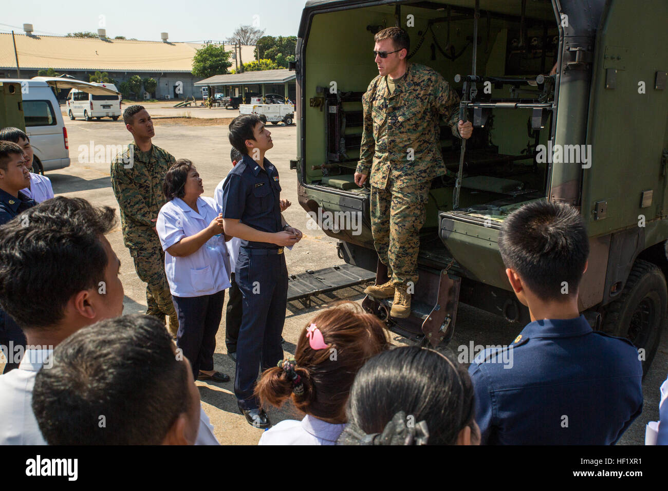 Petty Officer 2nd Class Brenton Smith explains the nomenclature of a ...