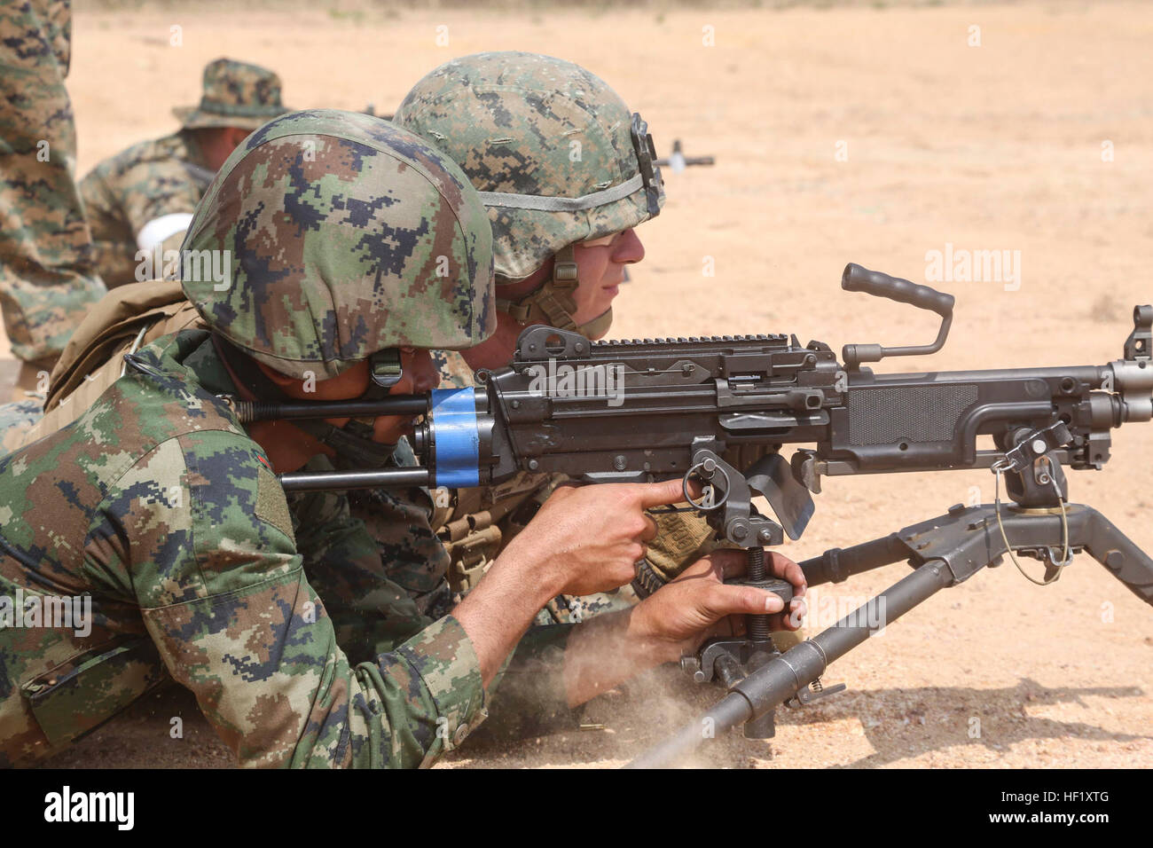 U.S. and Royal Thai Marines conduct a Battle Sight Zero (BZO) range at ...