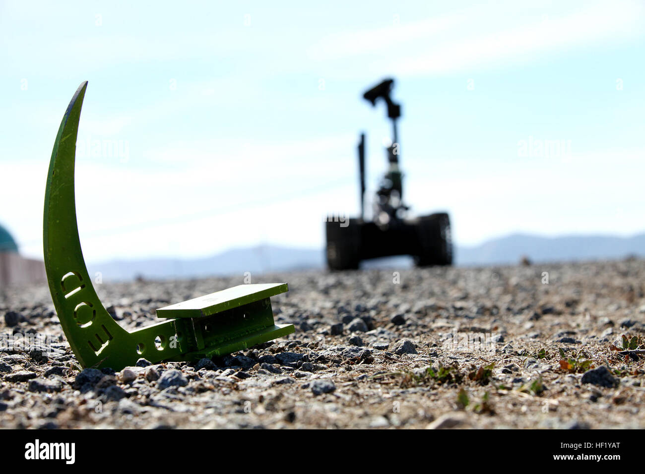 The TALON Mark II robot attempts to pick up a metal object during pre ...