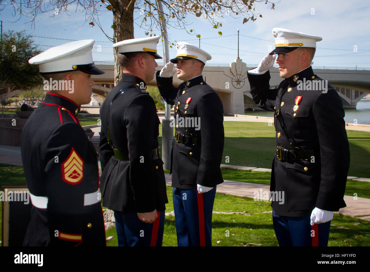 (Right to Left) Newly commissioned U.S. Marine 2nd Lts. Andrew Collison ...