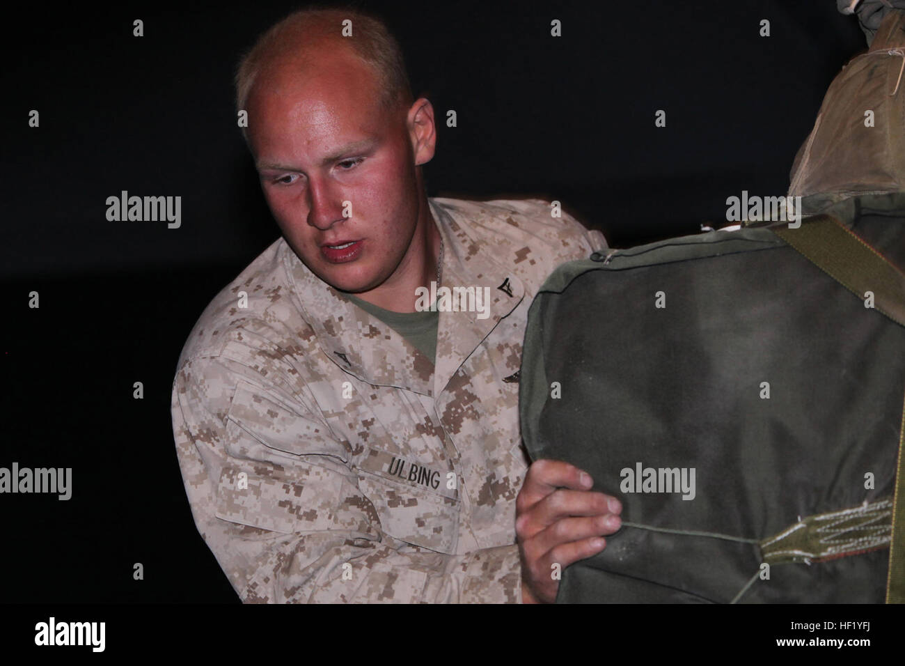 Lance Cpl. Matthew Ulbing, air delivery specialist and parachute rigger ...