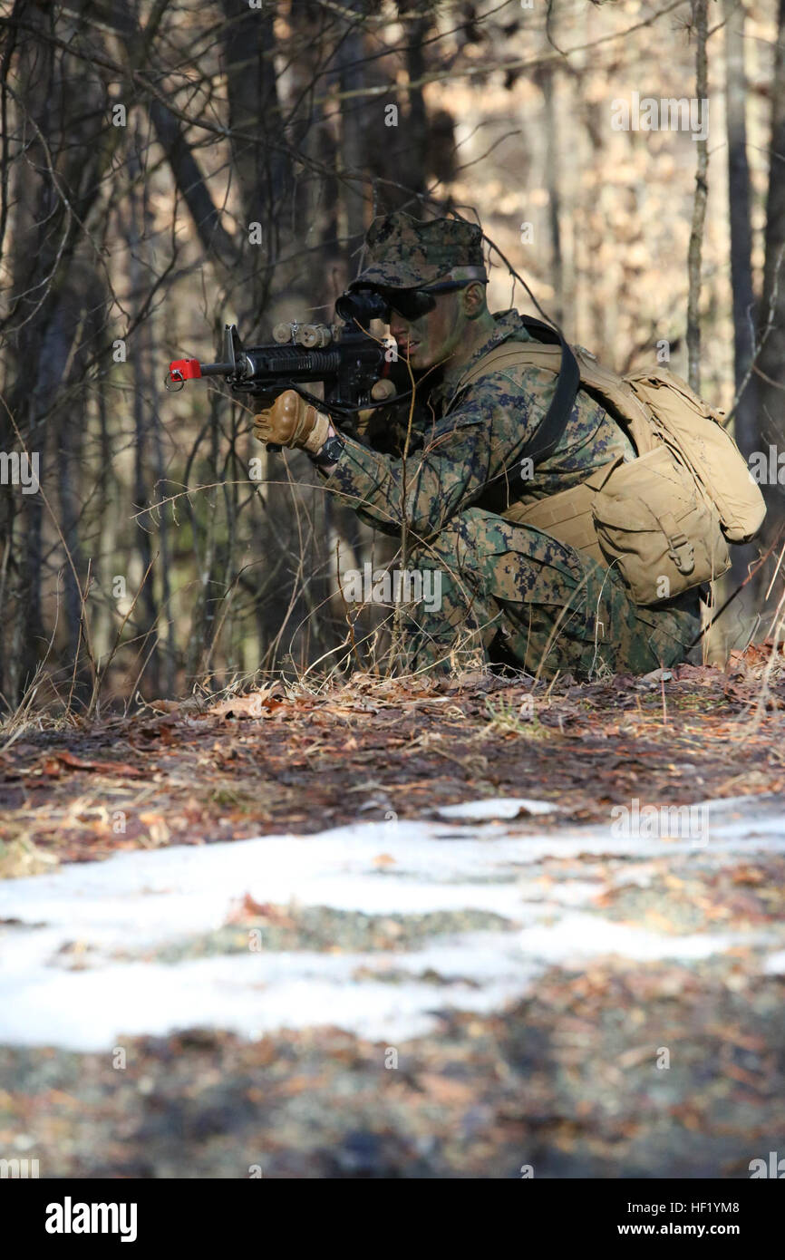 Second Lt. Miles Stebbins, right flanker for a security patrol ...