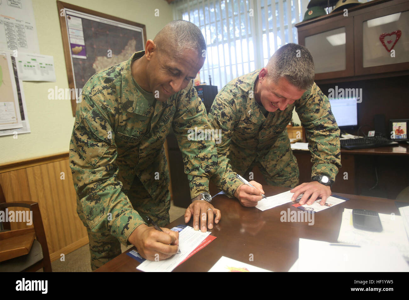 Sergeant Maj. Bernard C. Coleman, left, sergeant major, Combat ...