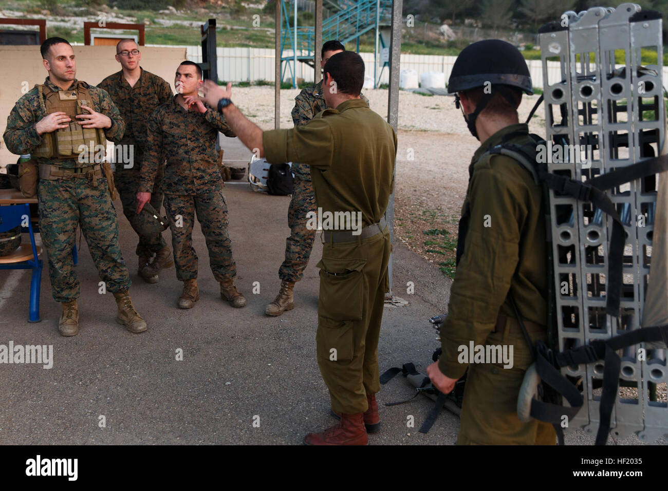 Israel Defense Forces (IDF) soldiers explain the different methods of ...
