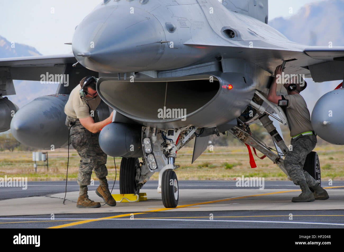 U.S. Air Force Senior Airman Daniel Mayer, left, and Senior Airman ...