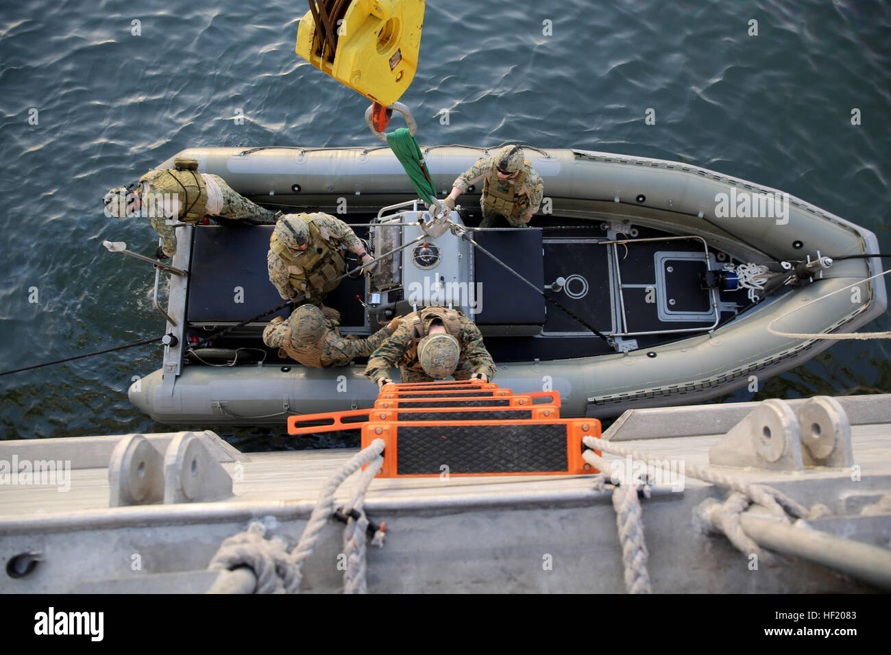 Marines from Marine Forces Europe and Africa board a rigid-hull ...