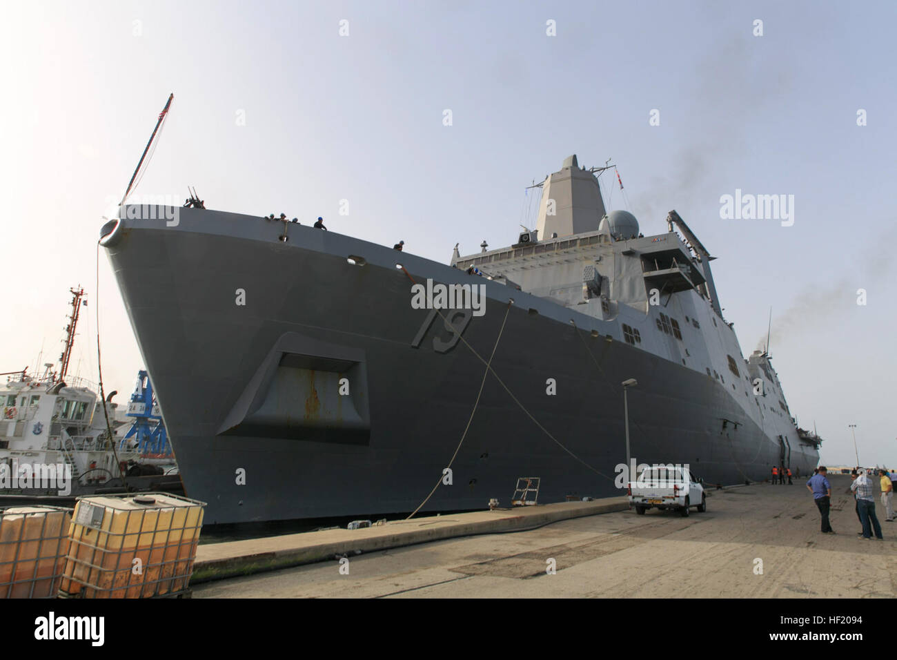 The USS Mesa Verde (LPD 19) docks in Haifa, Israel, for a port visit ...