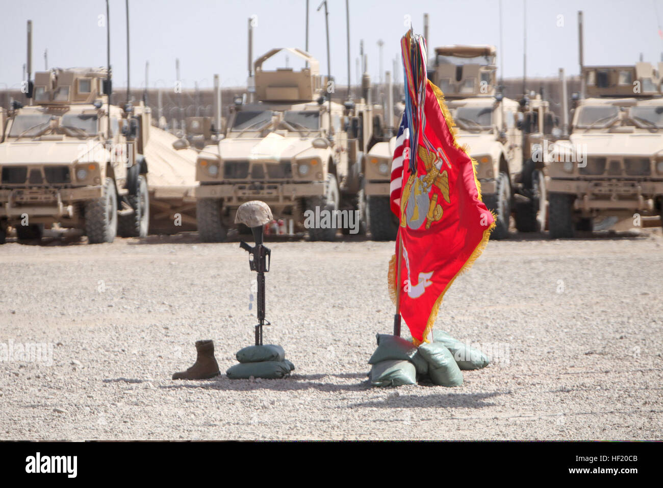 The battlefield cross of Lance Cpl. Caleb L. Erickson sits on display ...