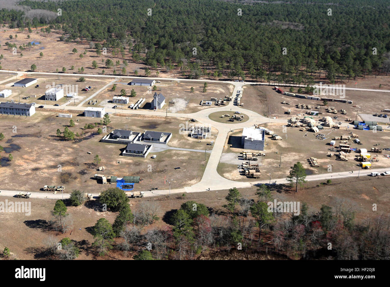 Aerial photo of the Task Force Operations setup for Exercise Dauntless ...